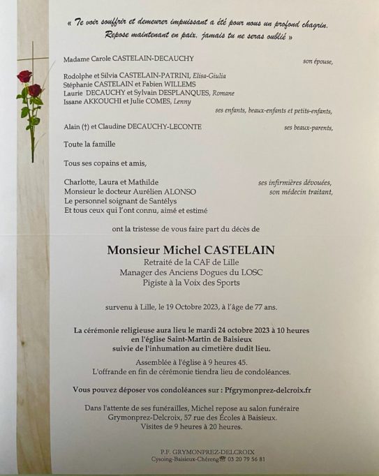Décès de Michel Castelain | Golf Hauts de France